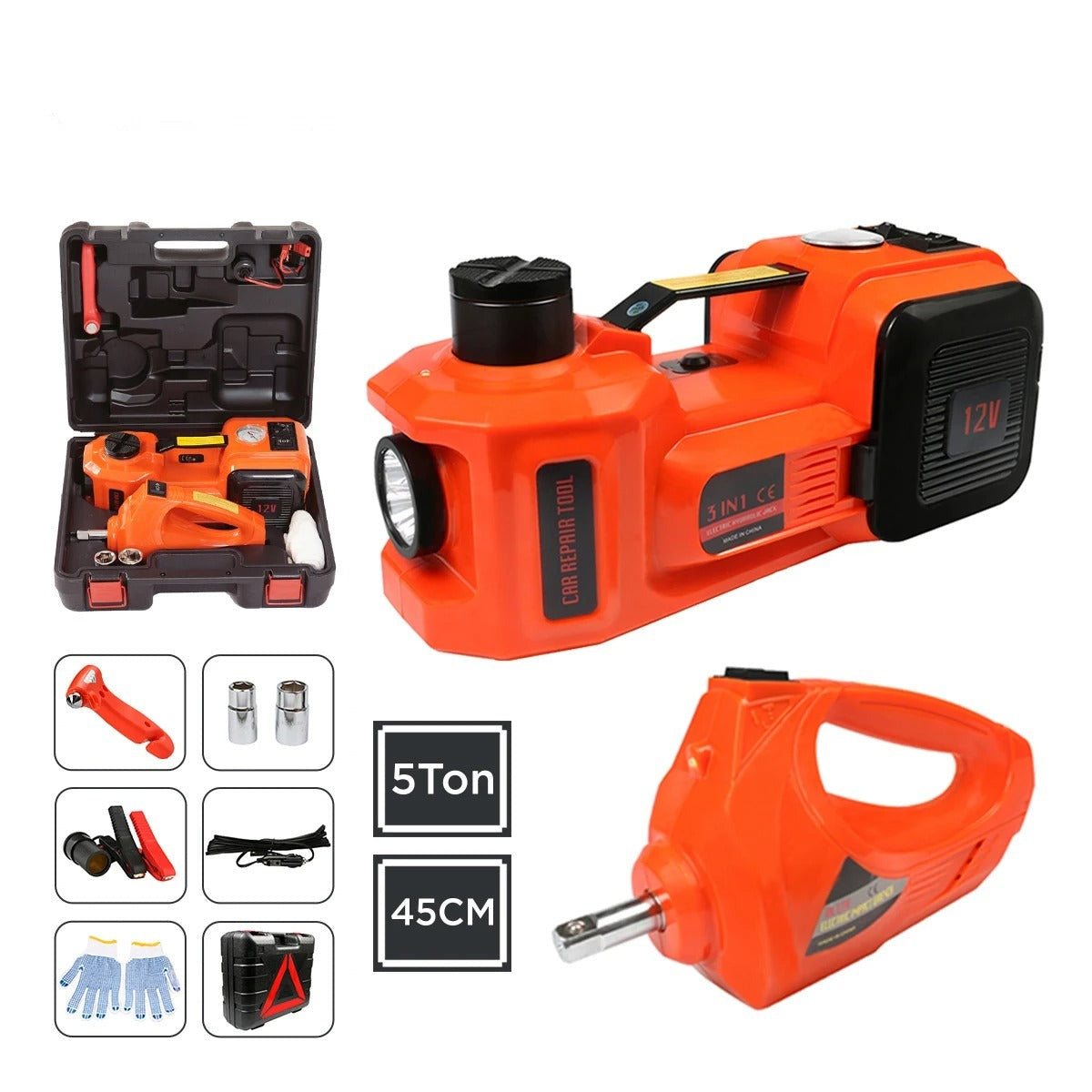 Portable Hydraulic Car Jack With Air Compressor & Tire Wrench – Chaser.pk