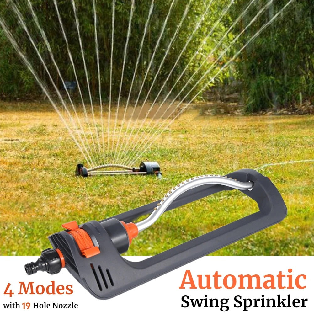 Lawn Swing Oscillating Sprinkler 4 Mode 19 Nozzle Automatic Garden Spr ...